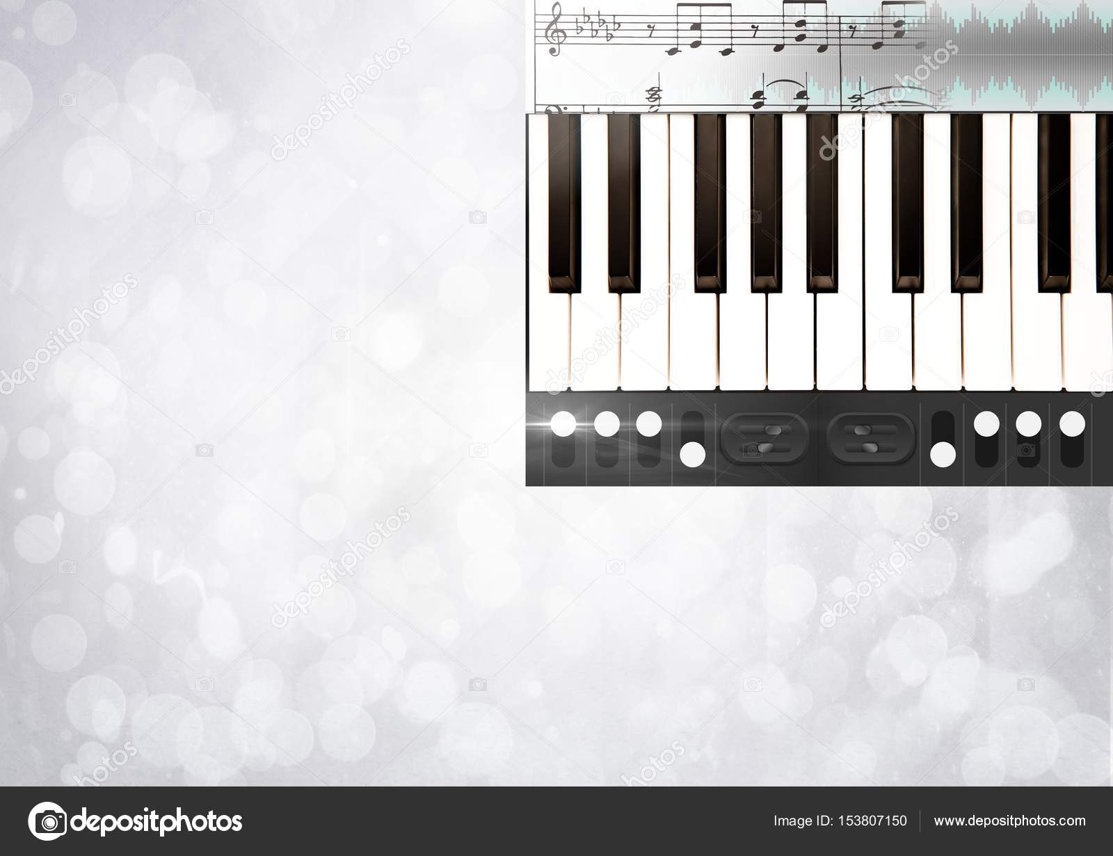 Piano keys with notes and effects App Interface Stock Photo by ...