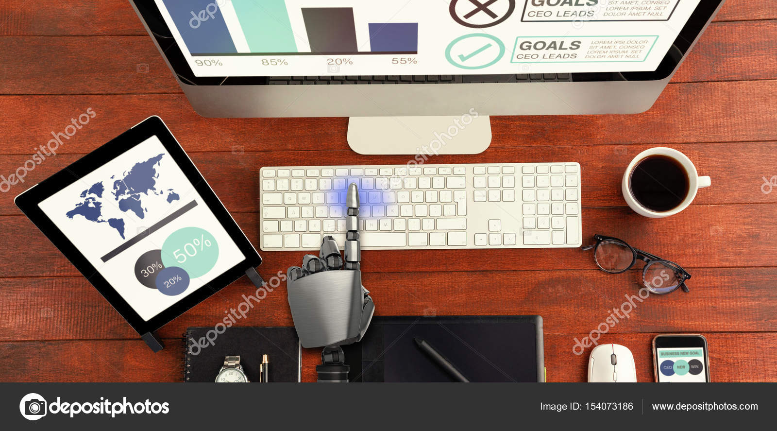 Robotic arm gesturing Stock Photo by ©vectorfusionart 154073186