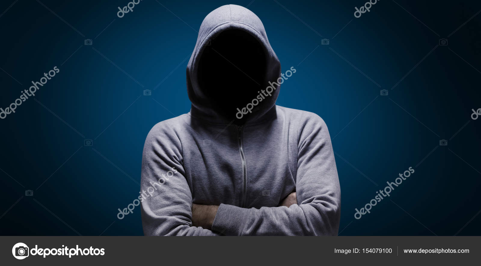 Composite image of hacker standing with arms crossed — Stock Photo ...