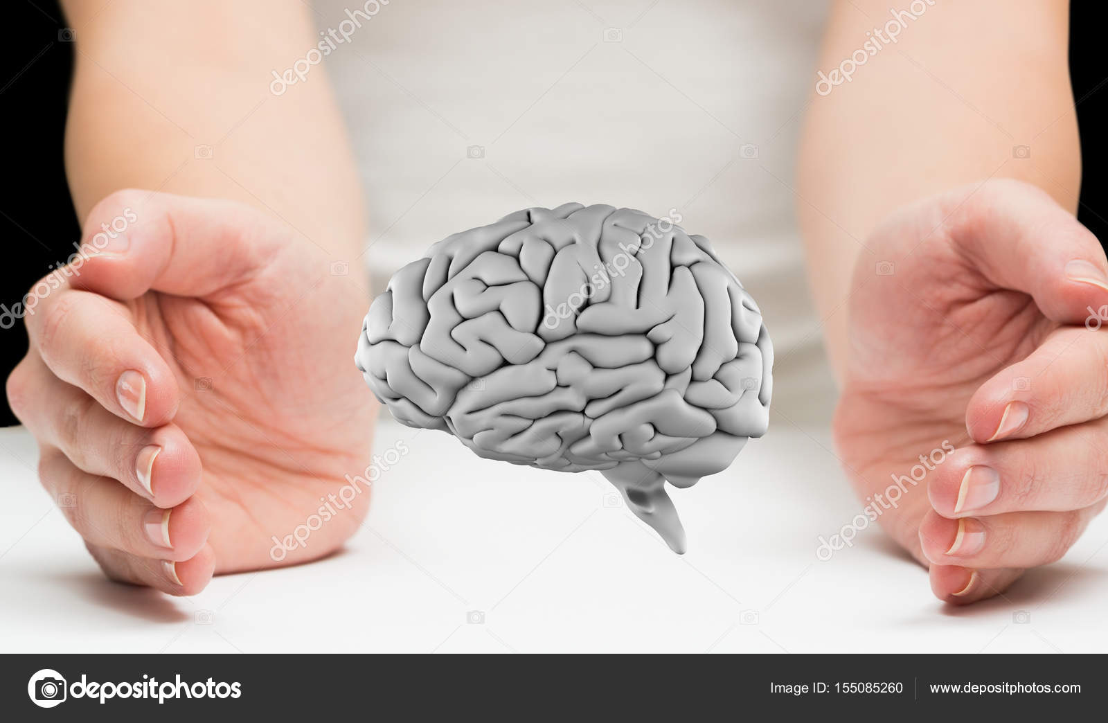 Digital brain between two hands Stock Photo by ©vectorfusionart 155085260