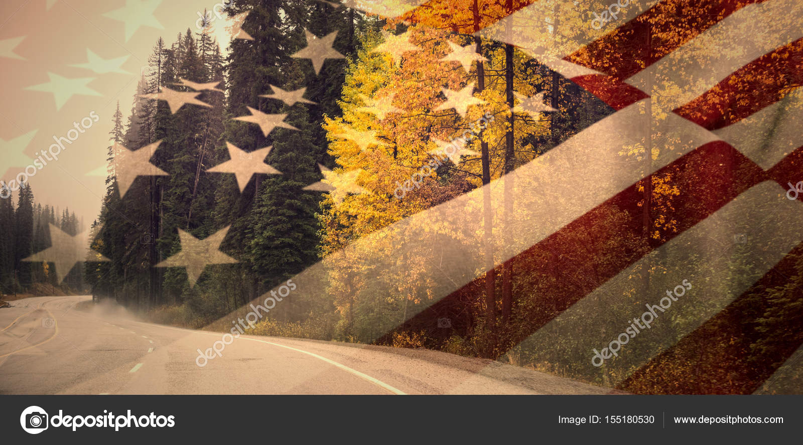 Us flag against asphalt road Stock Photo by ©vectorfusionart 155180530