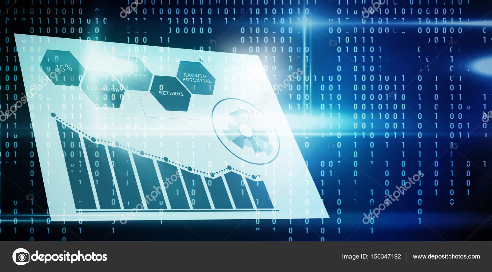 Blue technology interface with binary code Stock Photo by ...