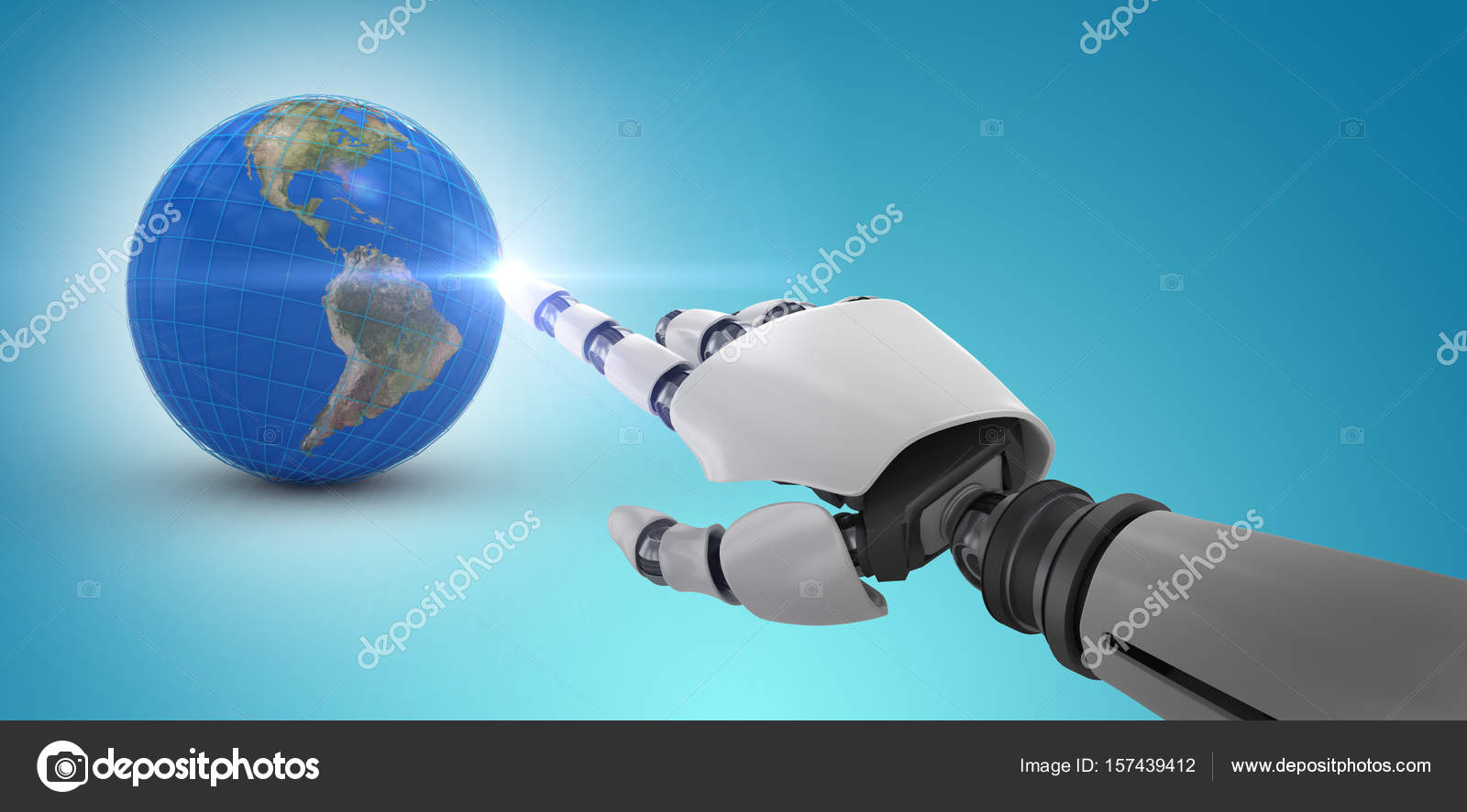 White robot arm pointing at something — Stock Photo © vectorfusionart ...
