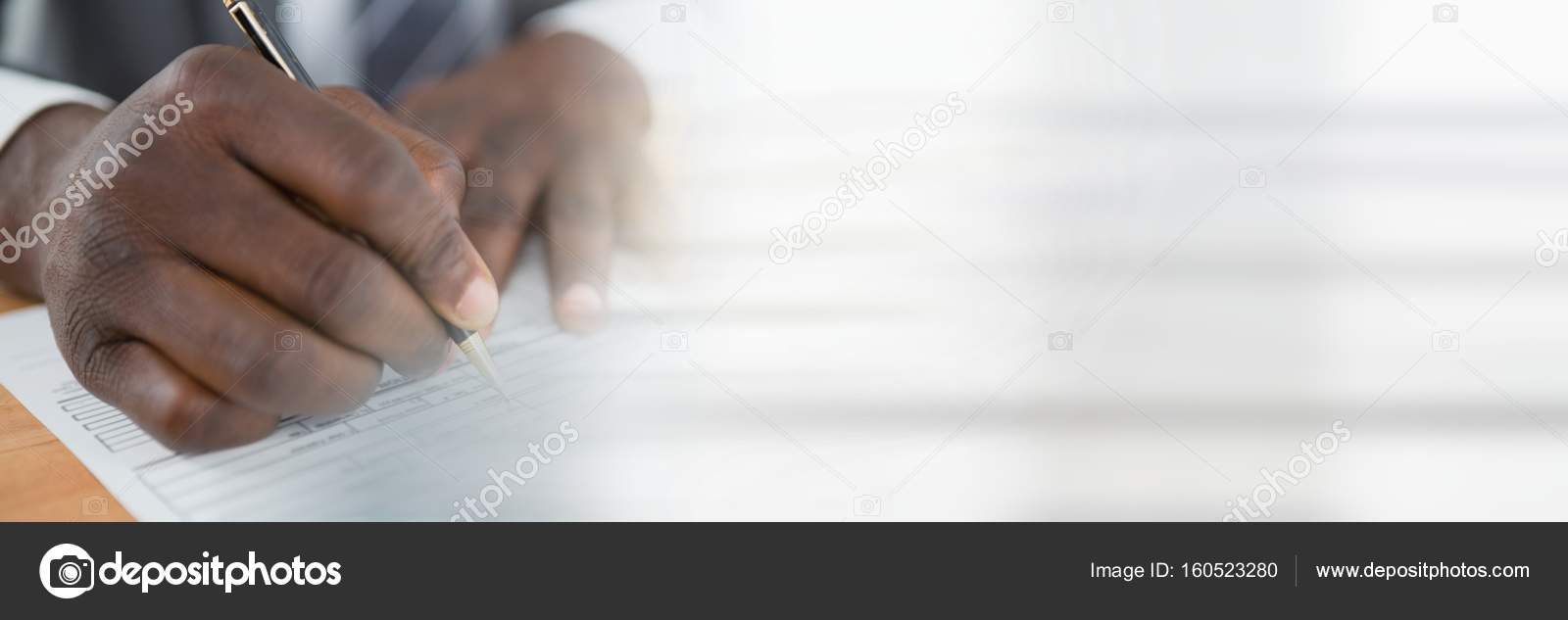Hand Signing Paper Agreement with transition — Stock Photo ...