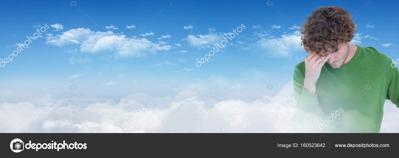 Thinking man with blue sky transition Stock Photo by ©vectorfusionart ...