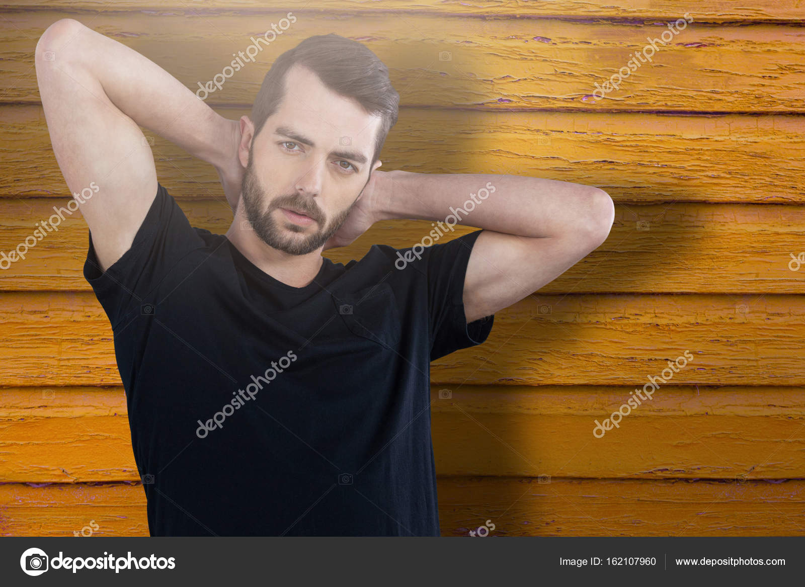 Man with hands behind head Stock Photo by ©vectorfusionart 162107960