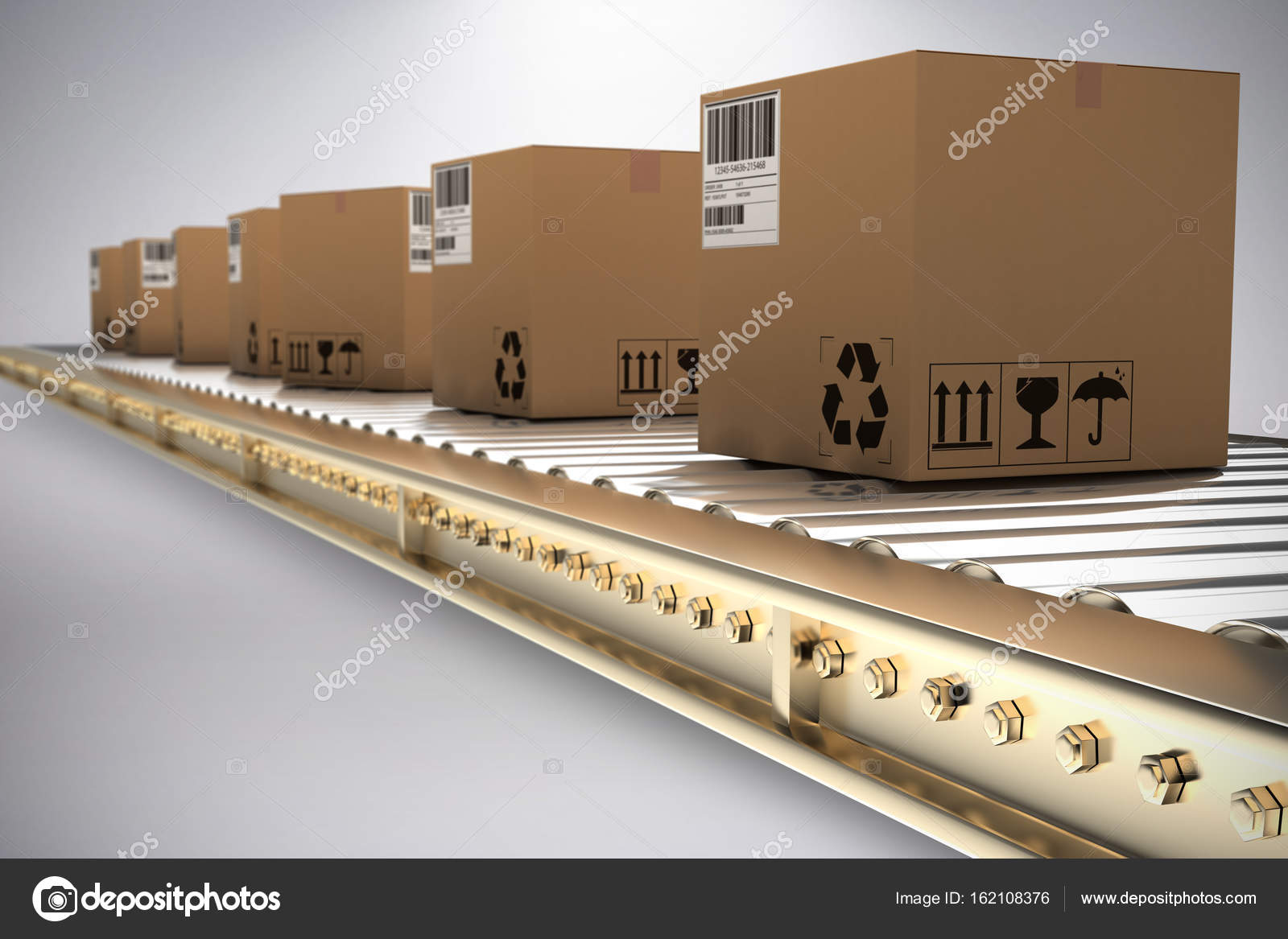 Boxes on production line Stock Photo by ©vectorfusionart 162108376