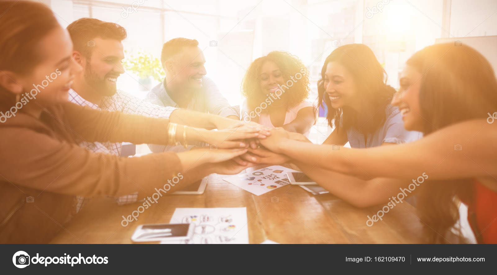 Executives forming hand stack — Stock Photo © vectorfusionart #162109470