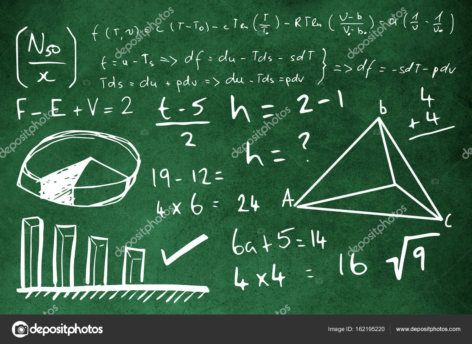 Triangle shape with graph and equations — Stock Photo © vectorfusionart ...