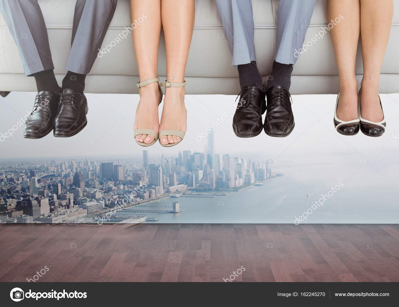 Feet hanging off floating couch Stock Photo by ©vectorfusionart 162245270