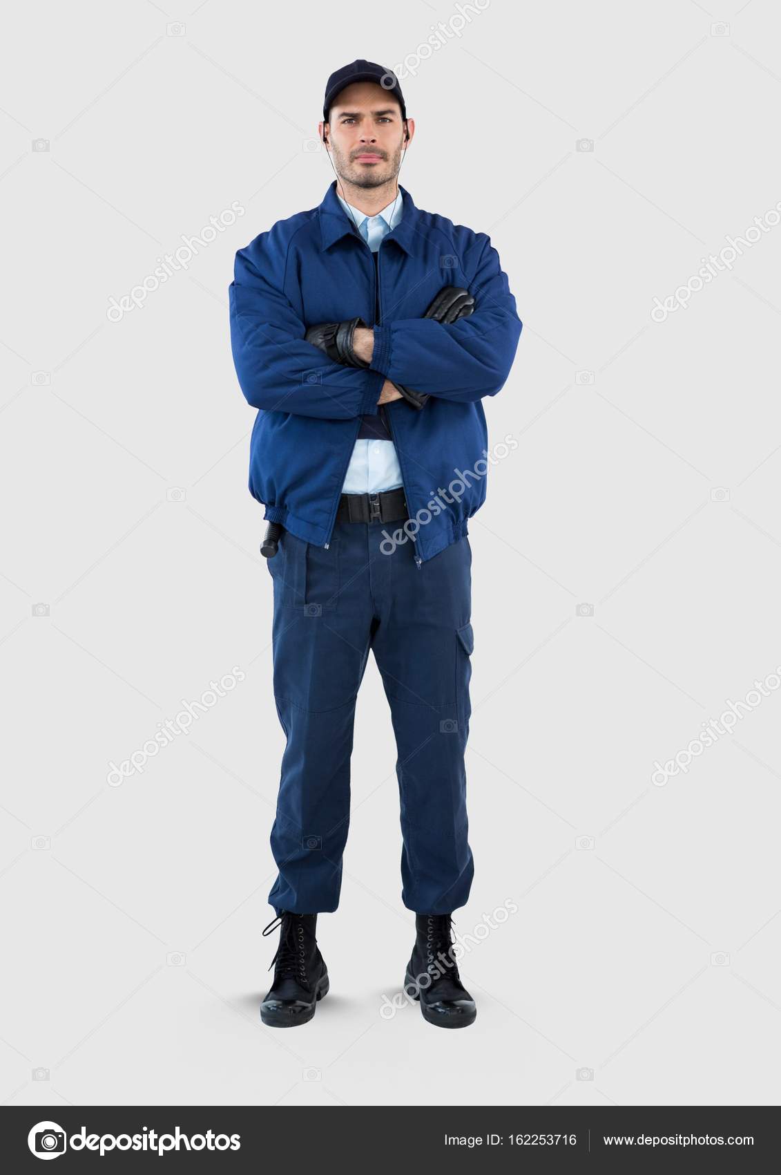 Security guard man with grey background Stock Photo by ©vectorfusionart ...