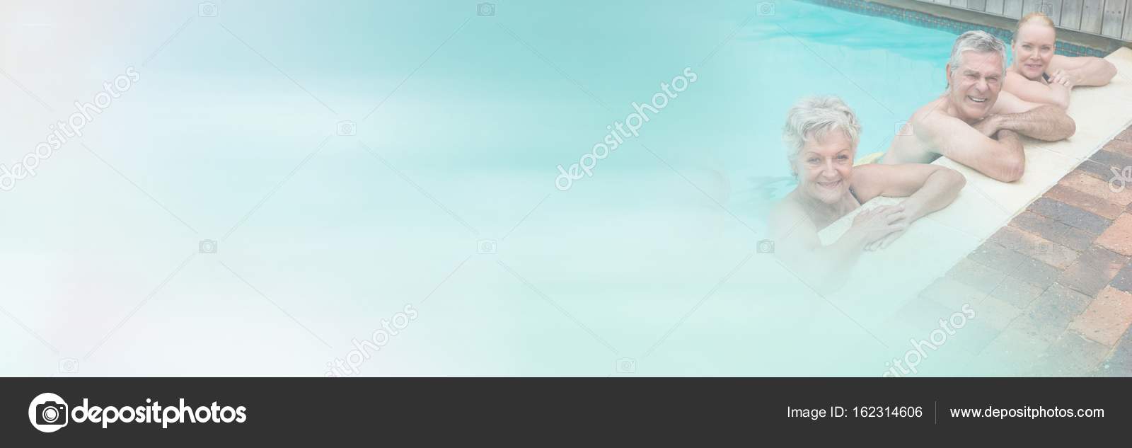 Old people at Swimming pool with transition Stock Photo by ...