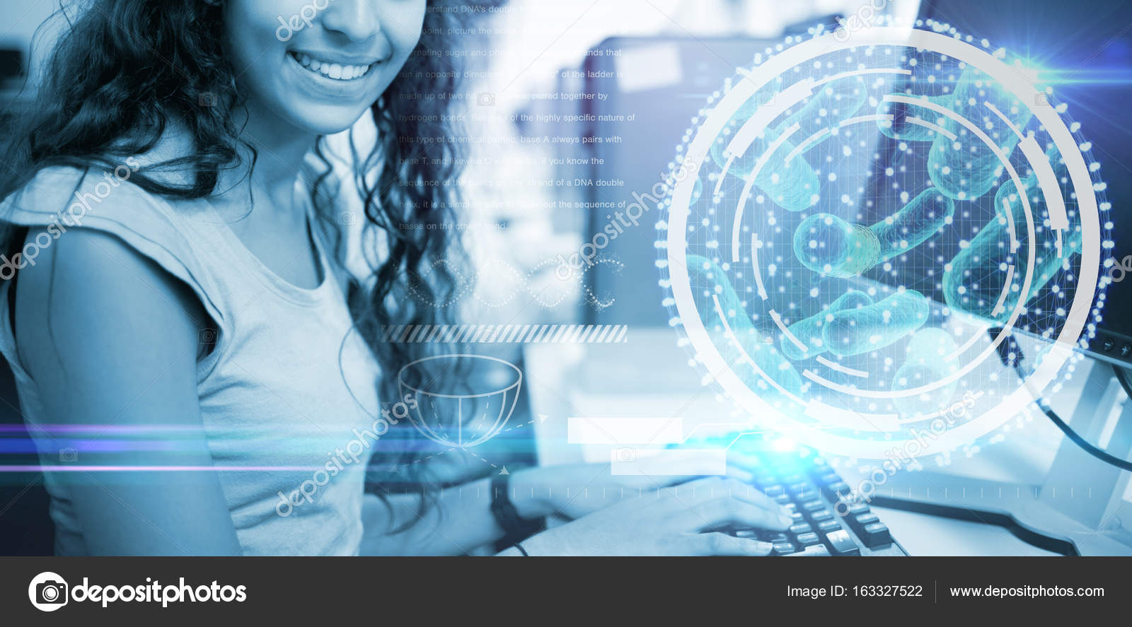 Cute smiling student with computer Stock Photo by ©vectorfusionart ...