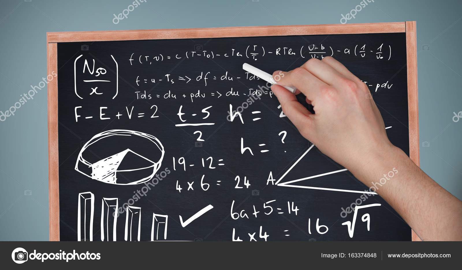 Hand writing equations on blackboard Stock Photo by ©vectorfusionart ...