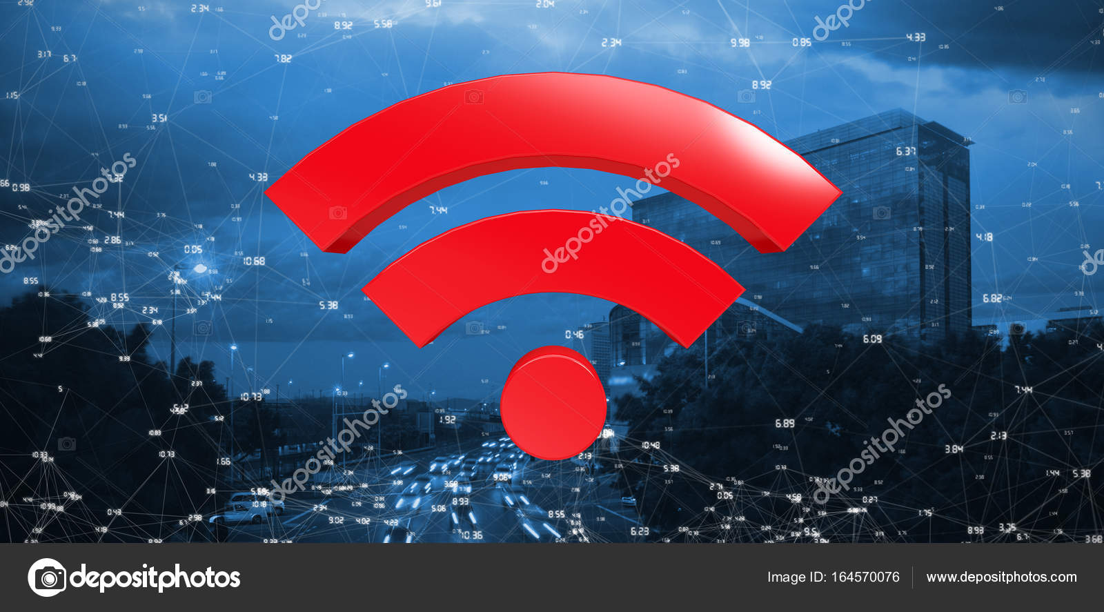 Red wifi symbol — Stock Photo © vectorfusionart #164570076