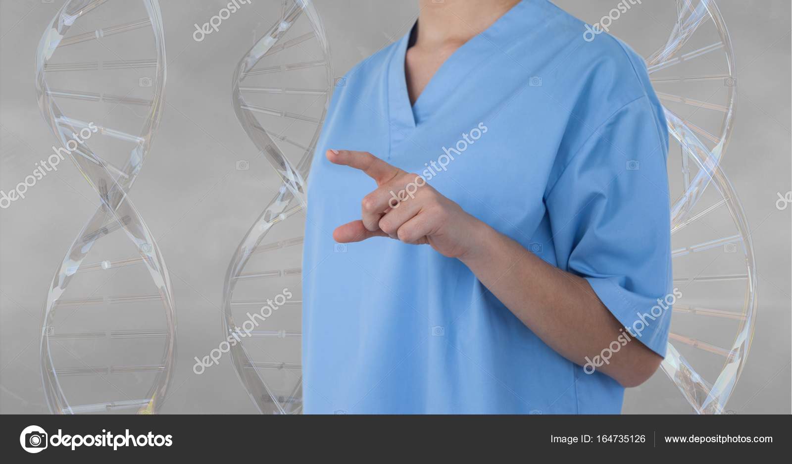 Doctor pointing something with 3D DNA — Stock Photo © vectorfusionart ...