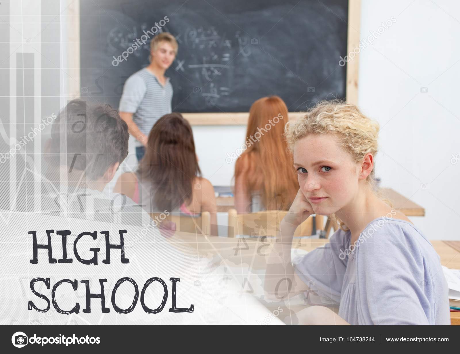 High School text and Students in class Stock Photo by ©vectorfusionart ...