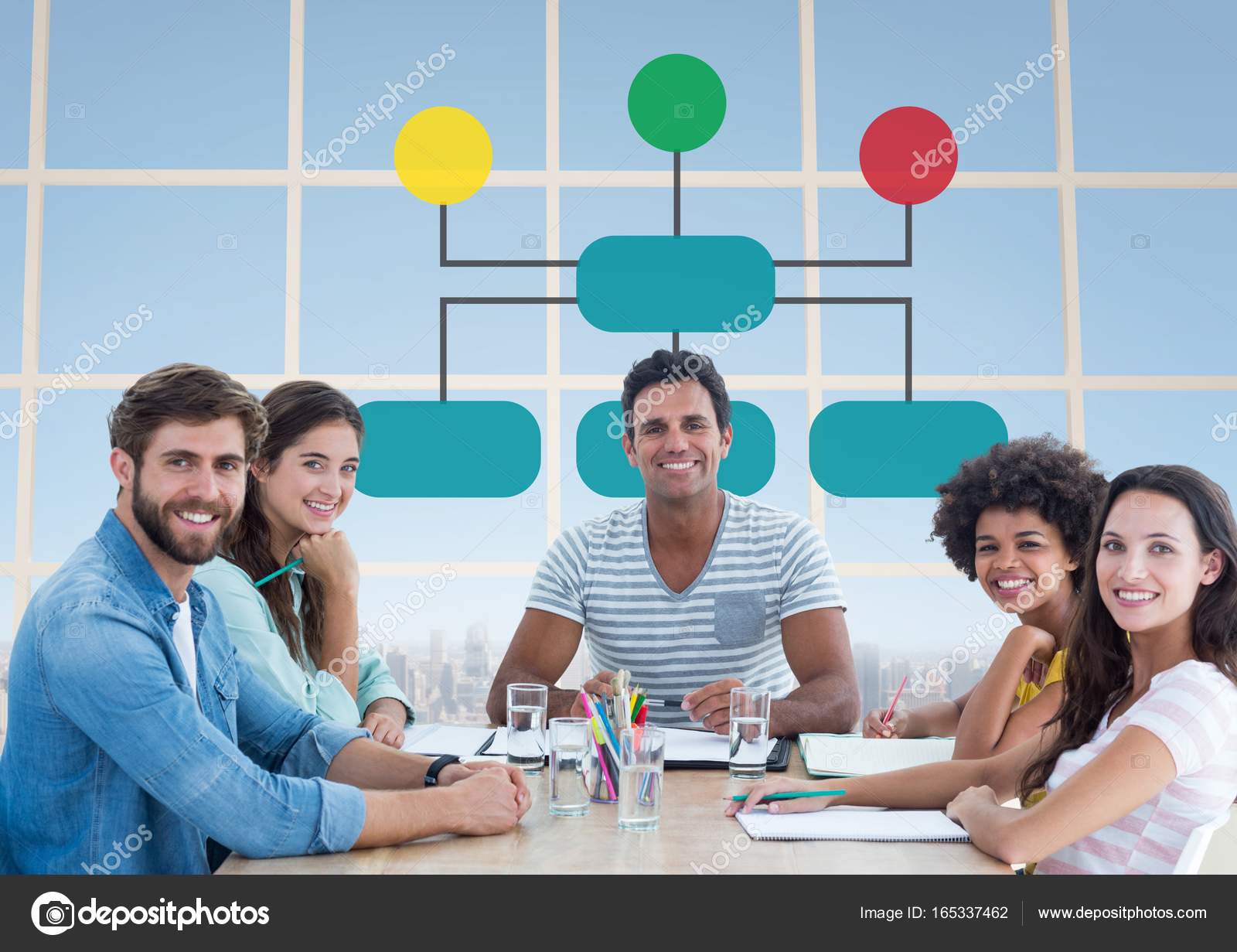 Group meeting with mind map Stock Photo by ©vectorfusionart 165337462