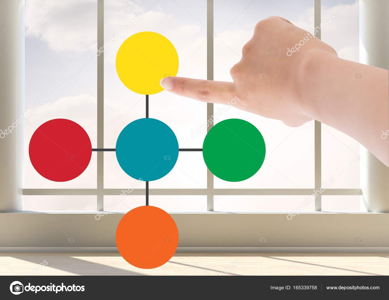 Hand and Colorful mind map — Stock Photo © vectorfusionart #165339758