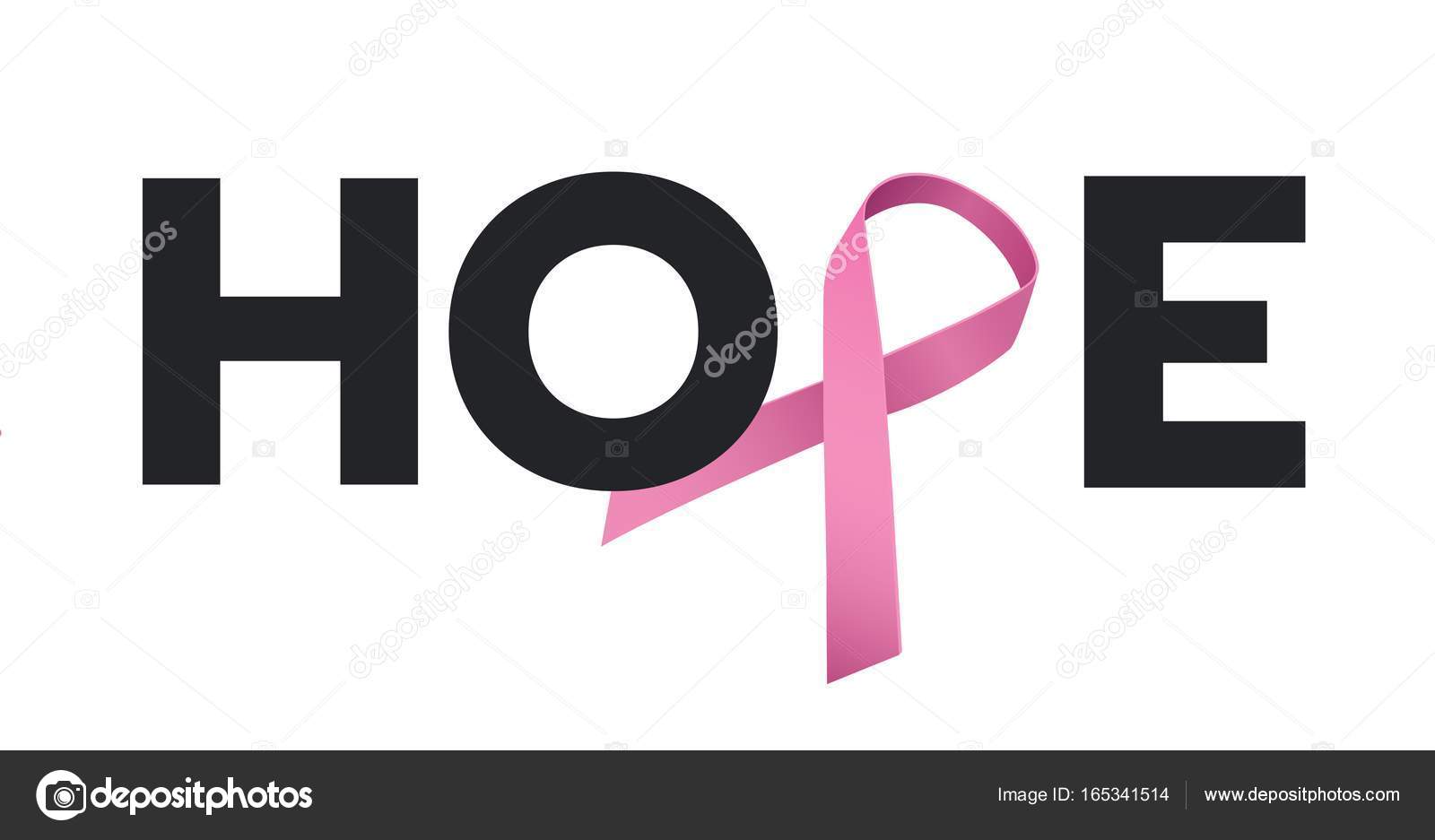 Hope text with pink ribbon and breast cancer — Stock Photo ...