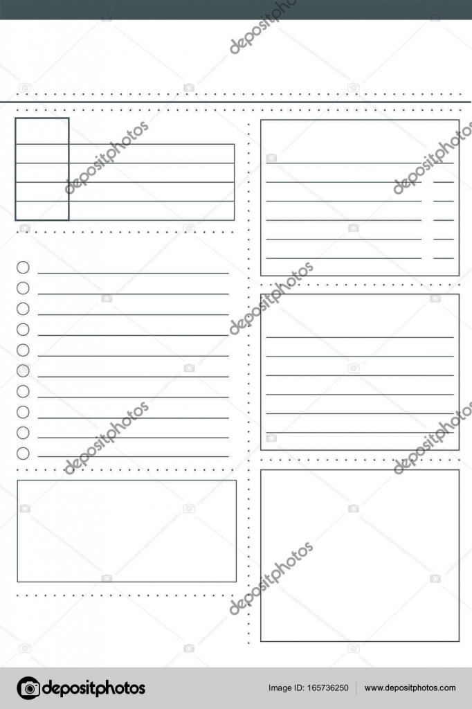 Layout de modelo de planejador diário Vetor de stock de ...