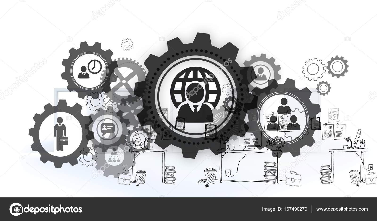 People in cogs graphics ⬇ Stock Photo, Image by © vectorfusionart ...