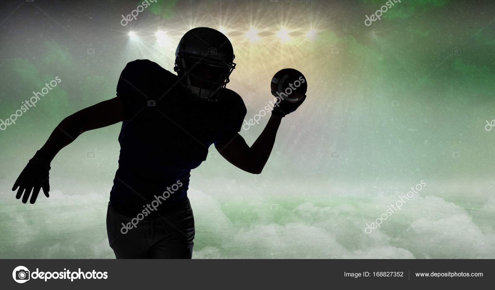 Football player shadow | American football player shadow — Stock Photo ...