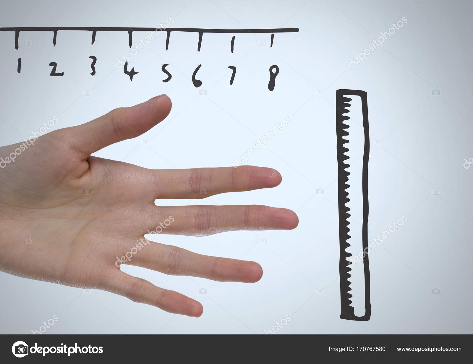 Rulers measuring size of long hand Stock Photo by ©vectorfusionart ...