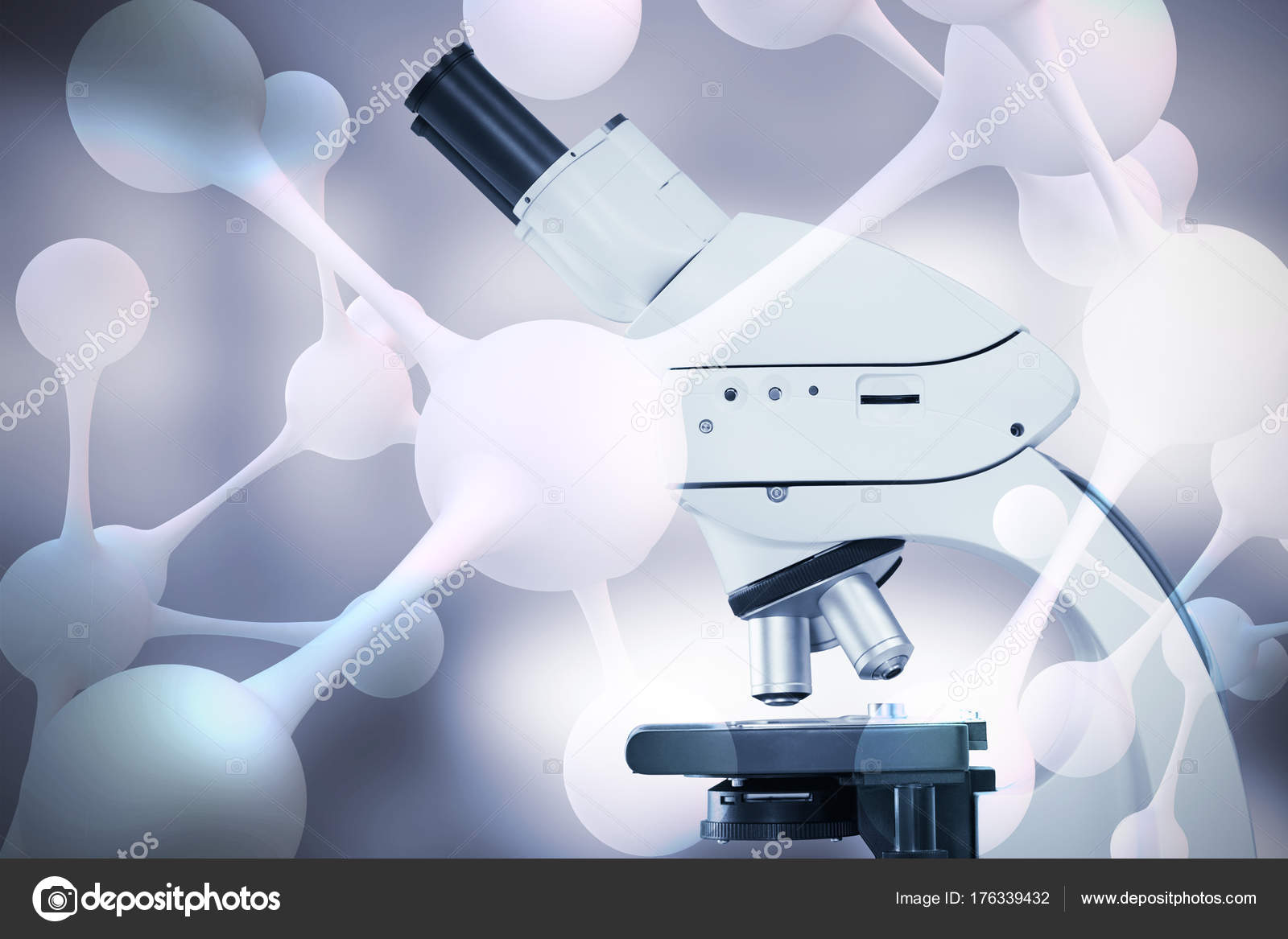 DNA structure against microscope Stock Photo by ©vectorfusionart 176339432