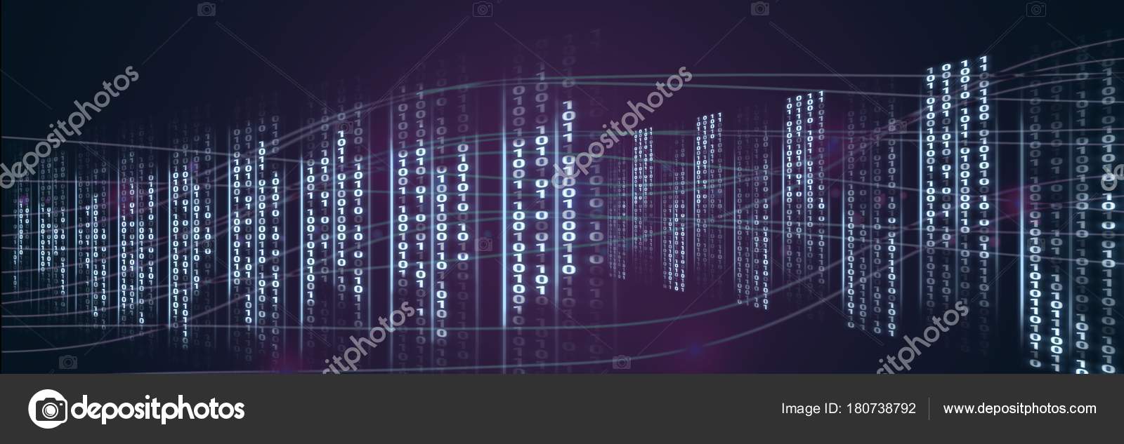 Digital Composite Code Binary Interface Purple Background Stock Photo ...