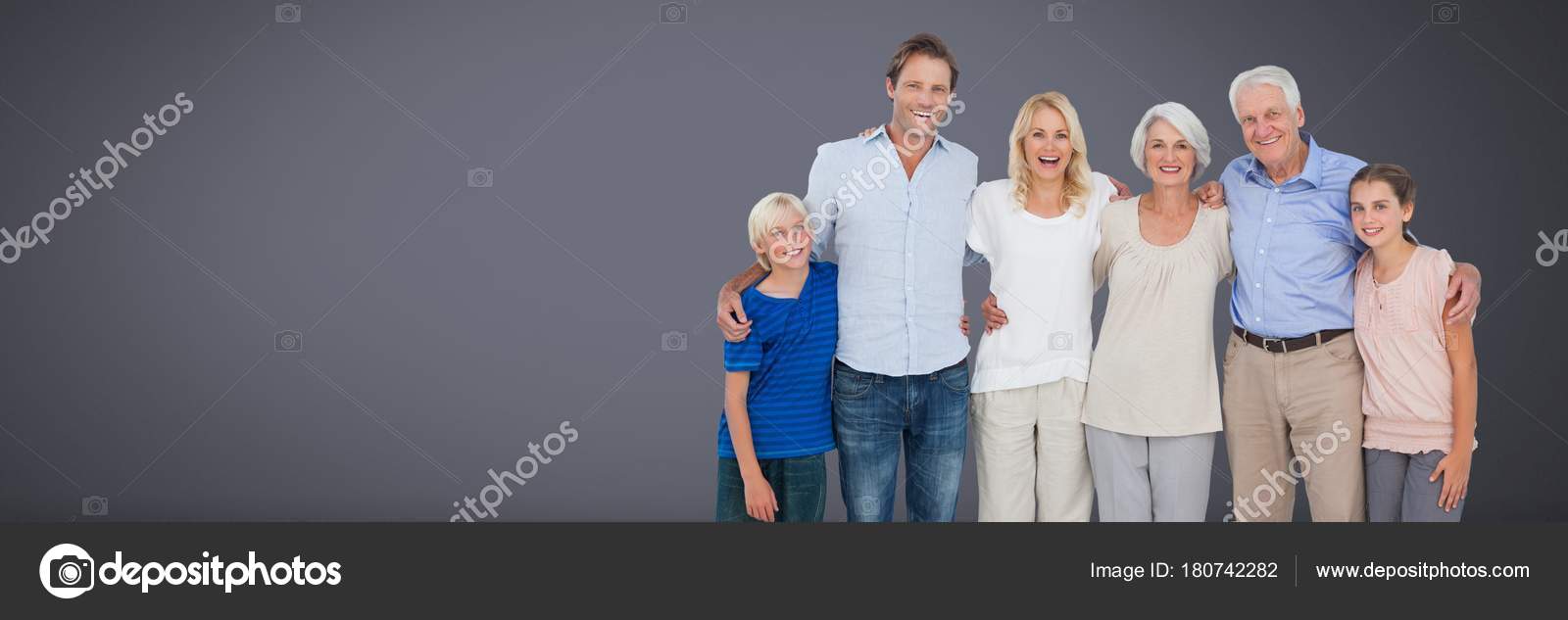 Digital Composite Family Generations Together Grey Background Stock ...