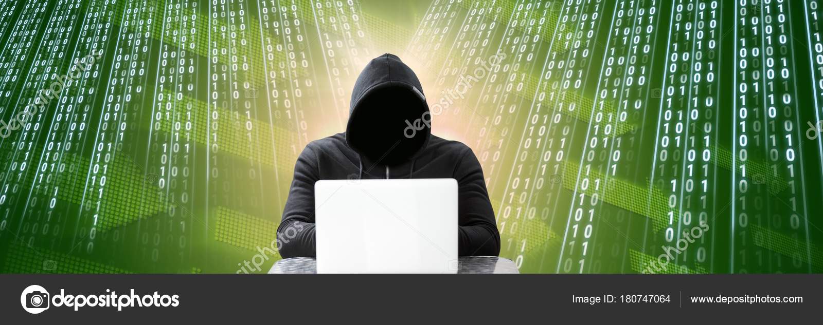 Digital Composite Anonymous Hacker Computer Code Binary Interface Stock Photo by ...