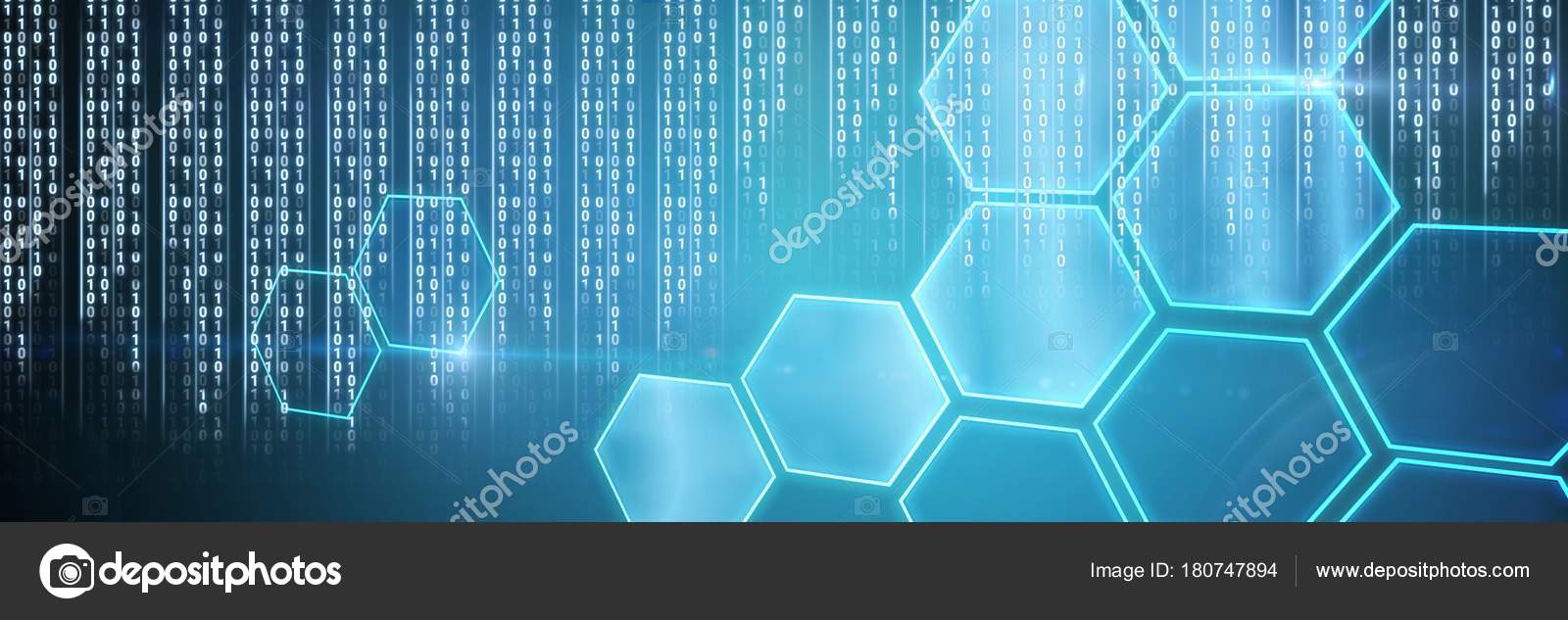 Digital Composite Code Binary Interface Blue Background Stock Photo by ...