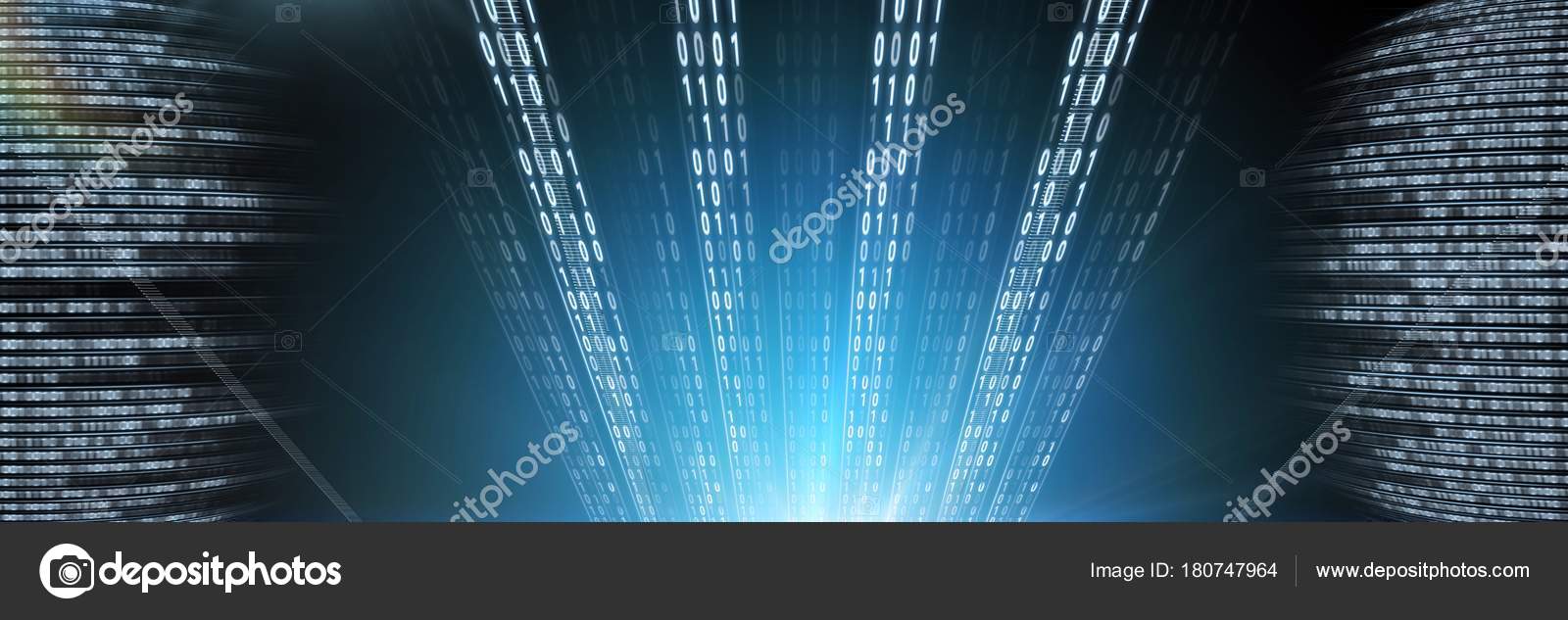 Digital Composite Code Binary Interface Blue Background Stock Photo by ...