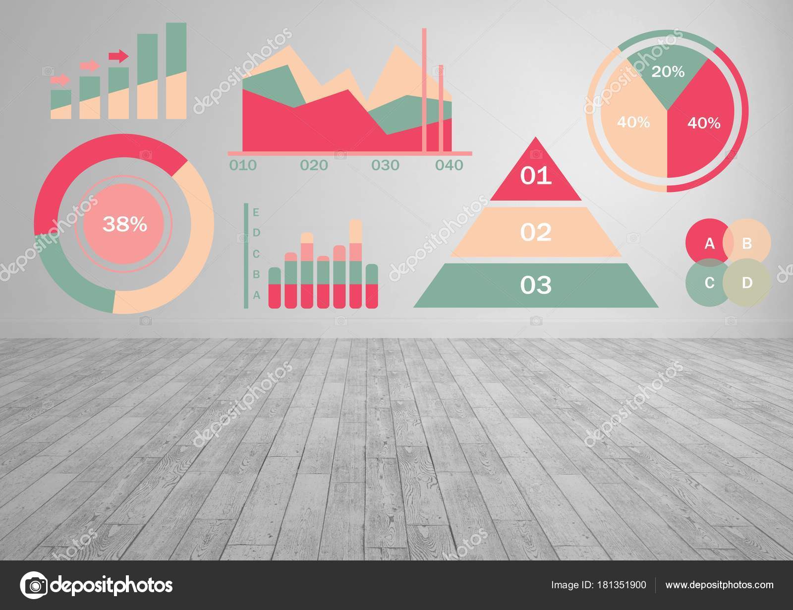 Digital Composite Colorful Chart Statistics Room Stock Photo by ...