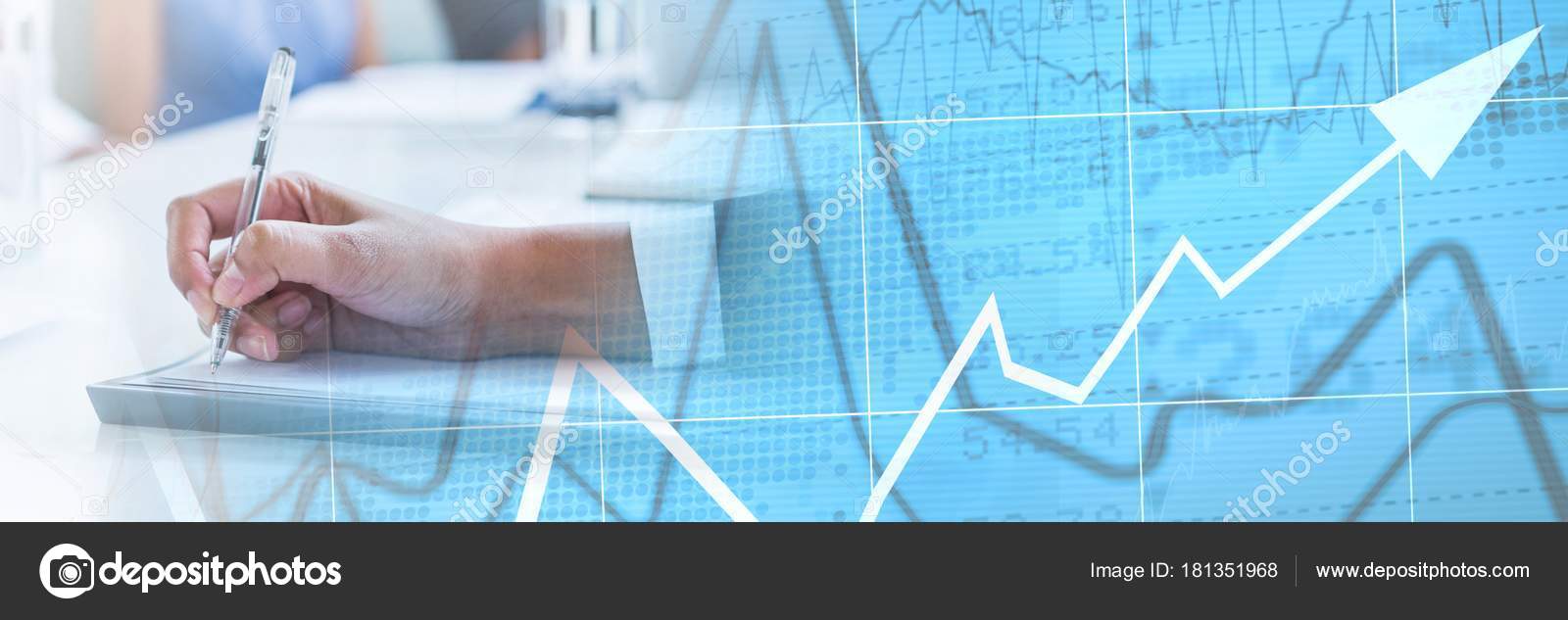 Digital Composite Hand Writing Graph Overlays — Stock Photo ...