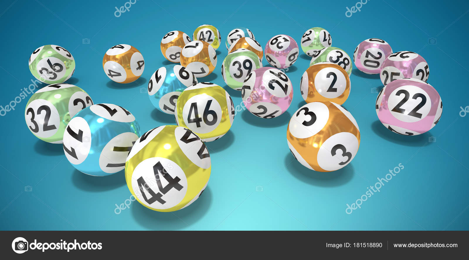 Lottery Balls Numbers Abstract Blue Background Stock Photo by ...
