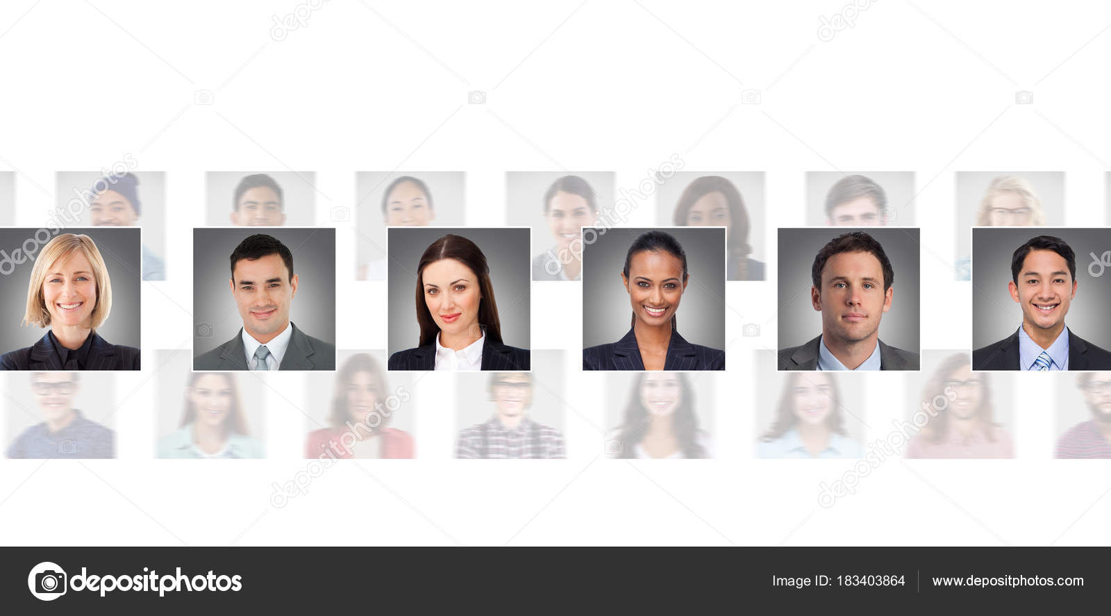 Portrait Collage Line Big Portrait Collage Line Big — Stock Photo ...