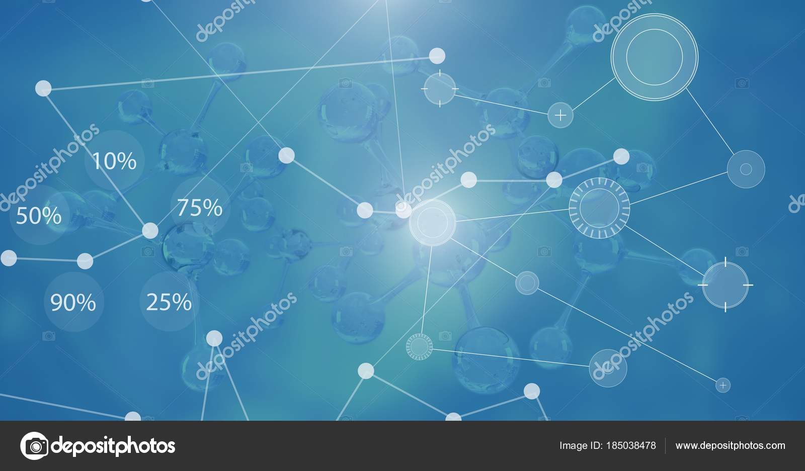 Digital Composite Interface Overlay Connection Statistics Graphics ...