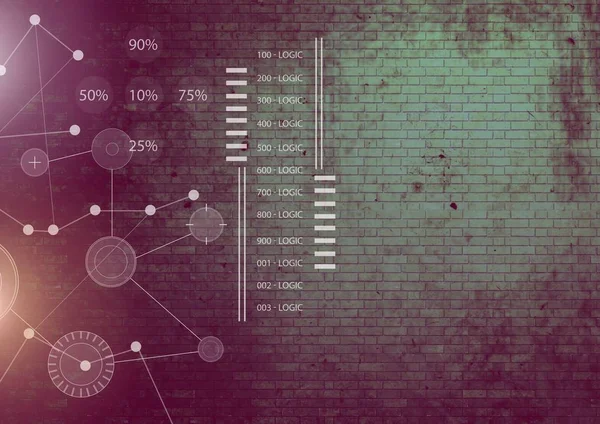 Digital Composite Interface Overlay Connection Statistics Graphics ...