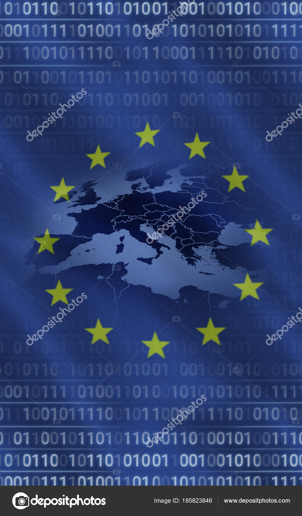 European Union Flag Binary Codes Close — Stock Photo © vectorfusionart ...