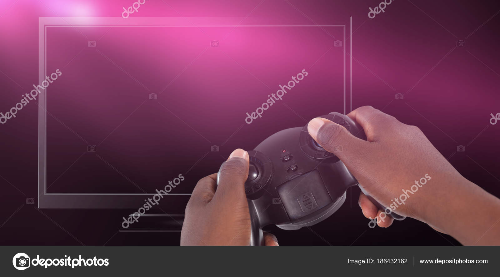 Hand Man Playing Video Game White Background Close Blank Computer Stock ...