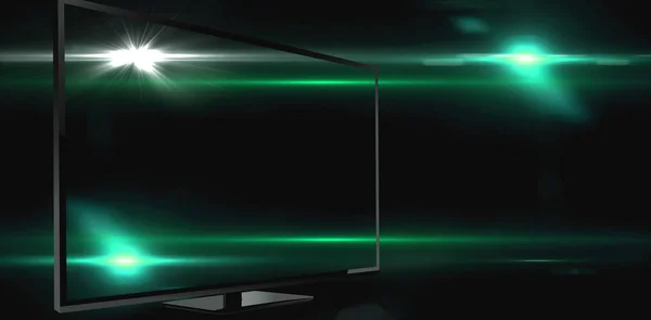 Blank Computer Monitor Room Windows Ceiling — Stock Photo ...