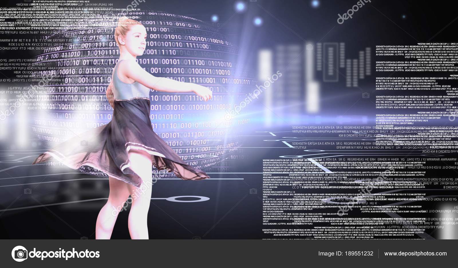 Digital Composite Dancer Digital Technology Interface — Stock Photo ...