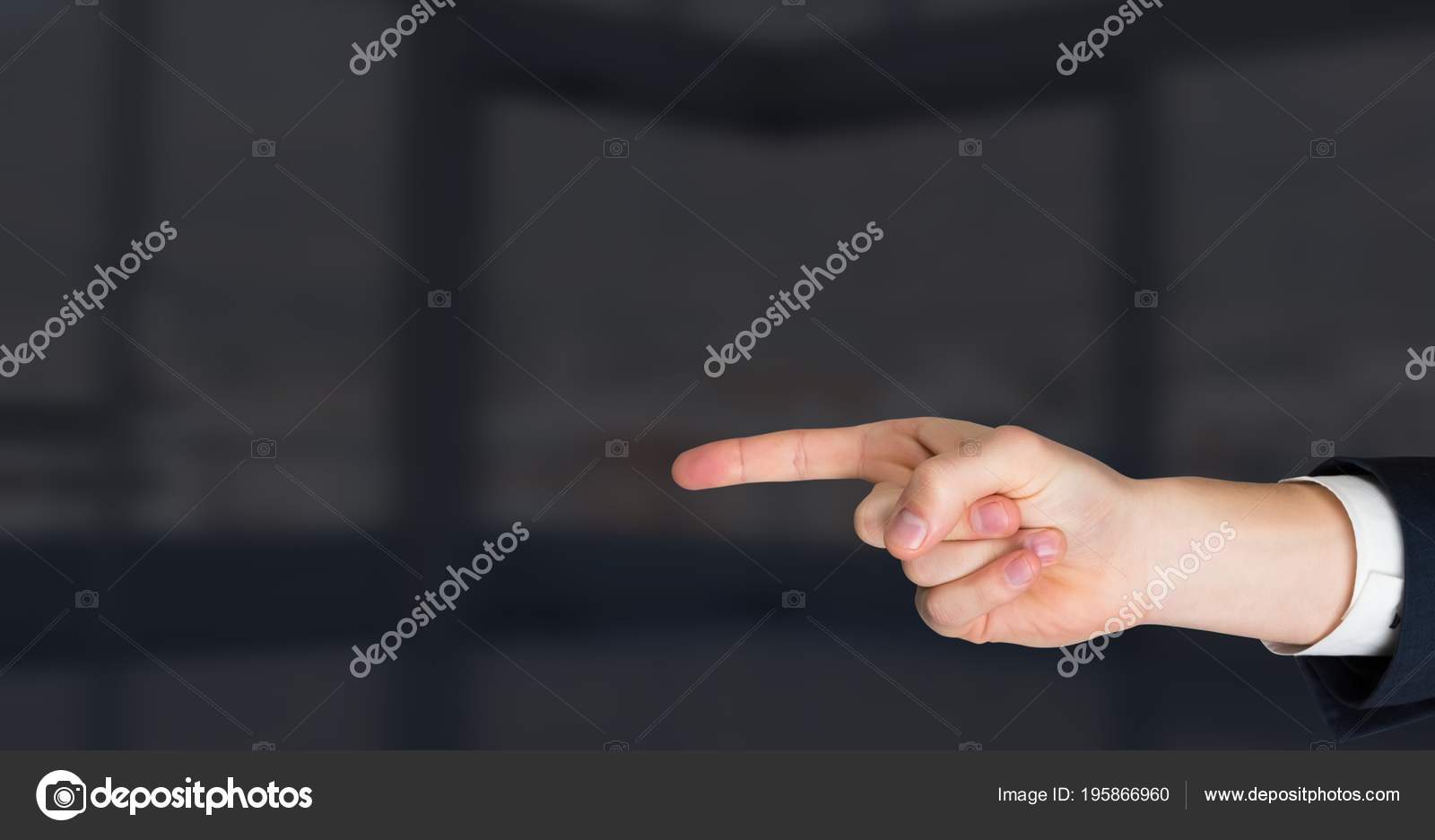 Digital Composite Hand Pointing Dark Background Stock Photo by ...