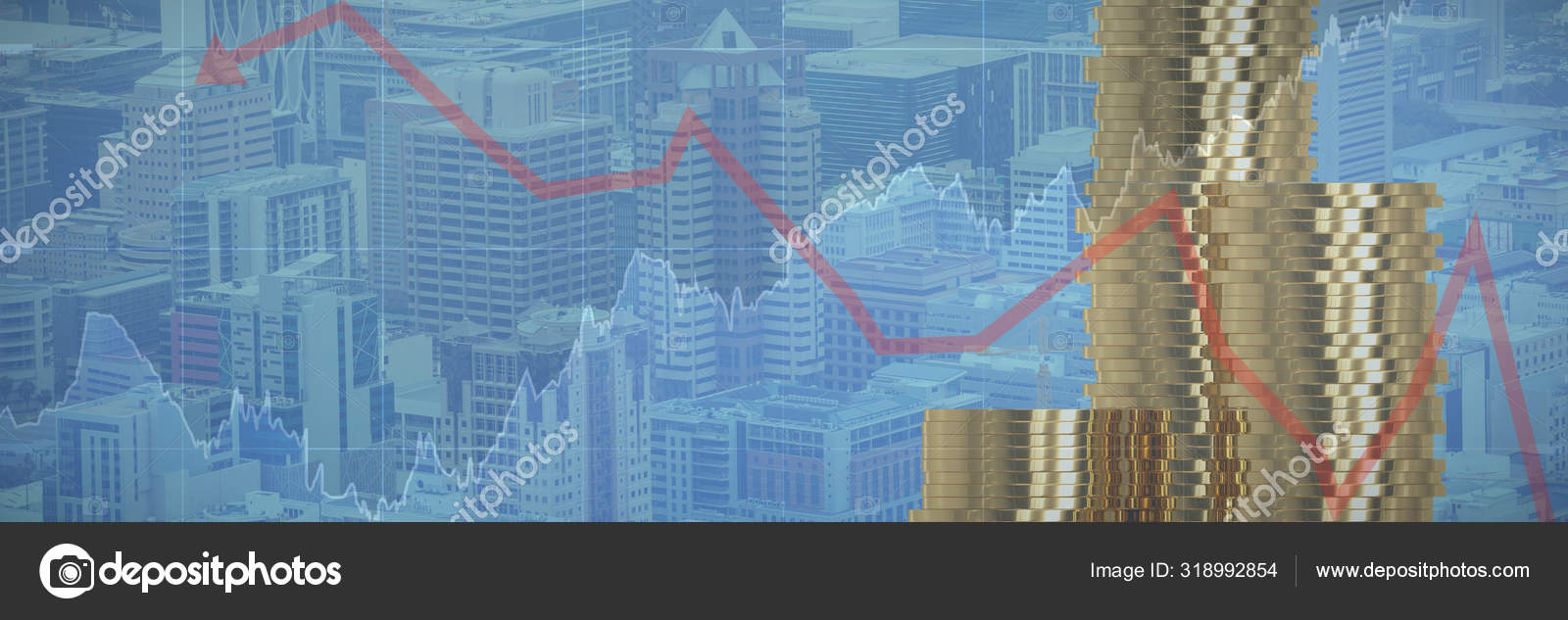 Red Line Graph Towers Building City Stock Photo by ©vectorfusionart ...