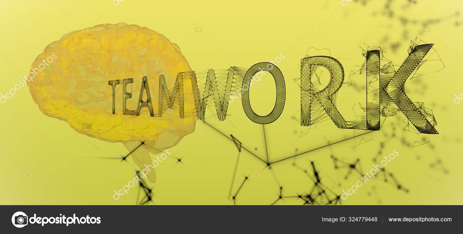 Graphic Image Teamwork Text Plain Blue Background Stock Photo by ...