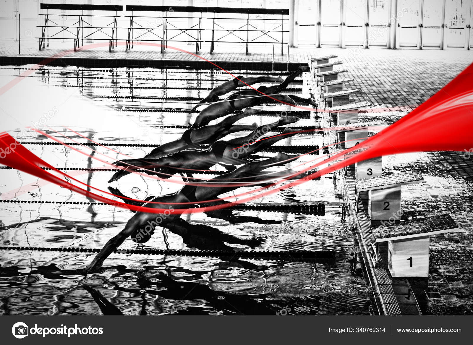 Blue Wave Design Swimmers Plunging Pool — Stock Photo © vectorfusionart ...