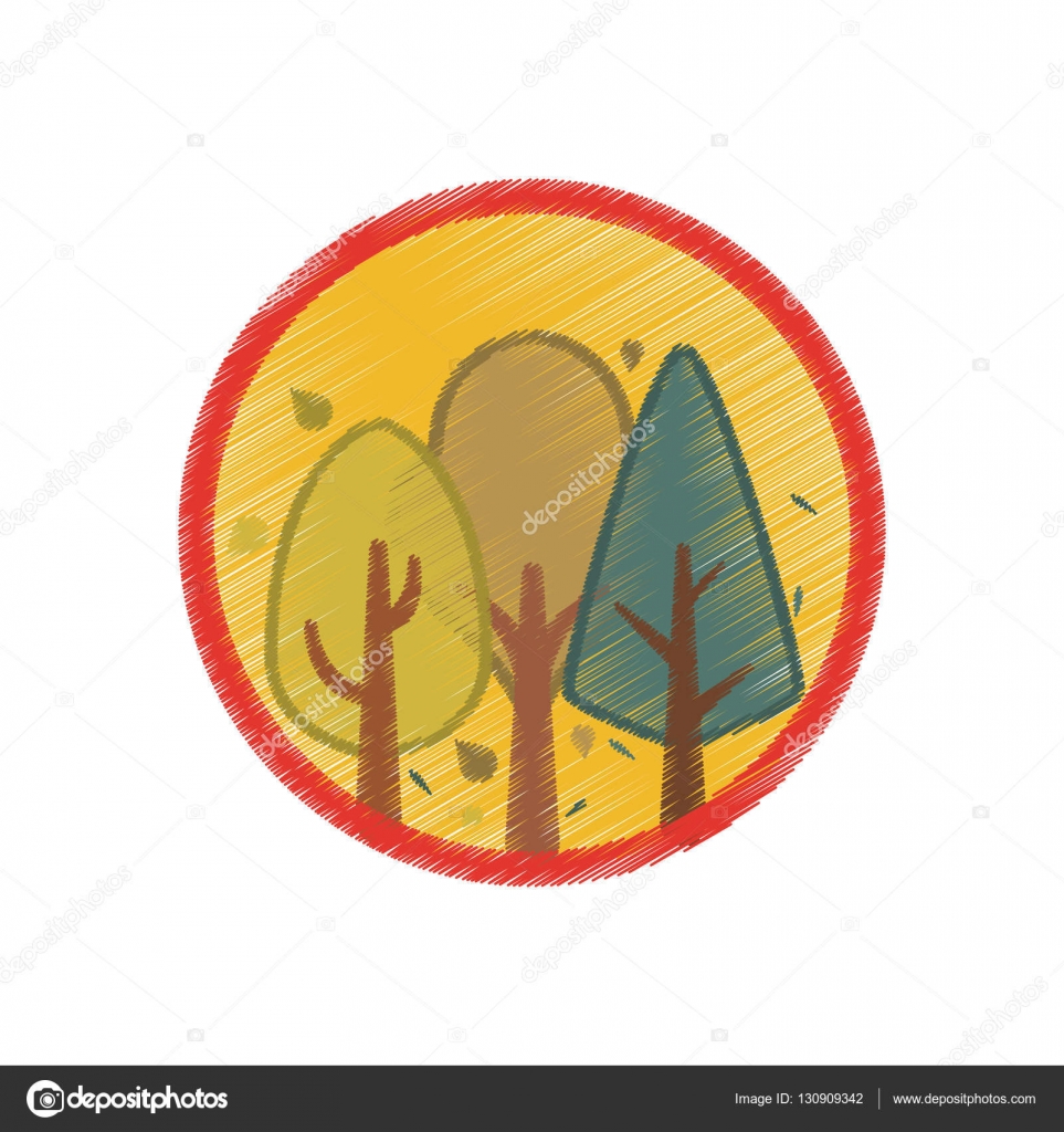 Tree plant forest hand drawing isolated icon — Stock Vector © djv ...