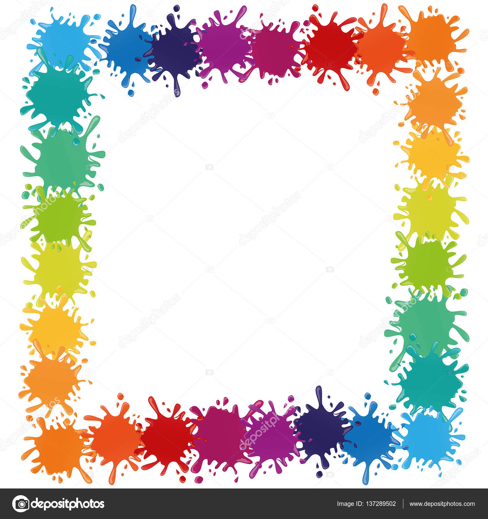 Colorful Paint Splatter Border